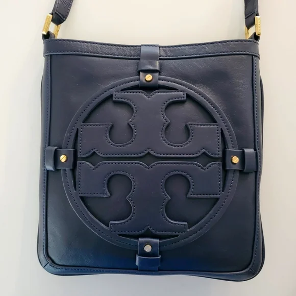 Tory Burch Holly Crossbody Bag Tory Burch Navy Blue Leather Holly